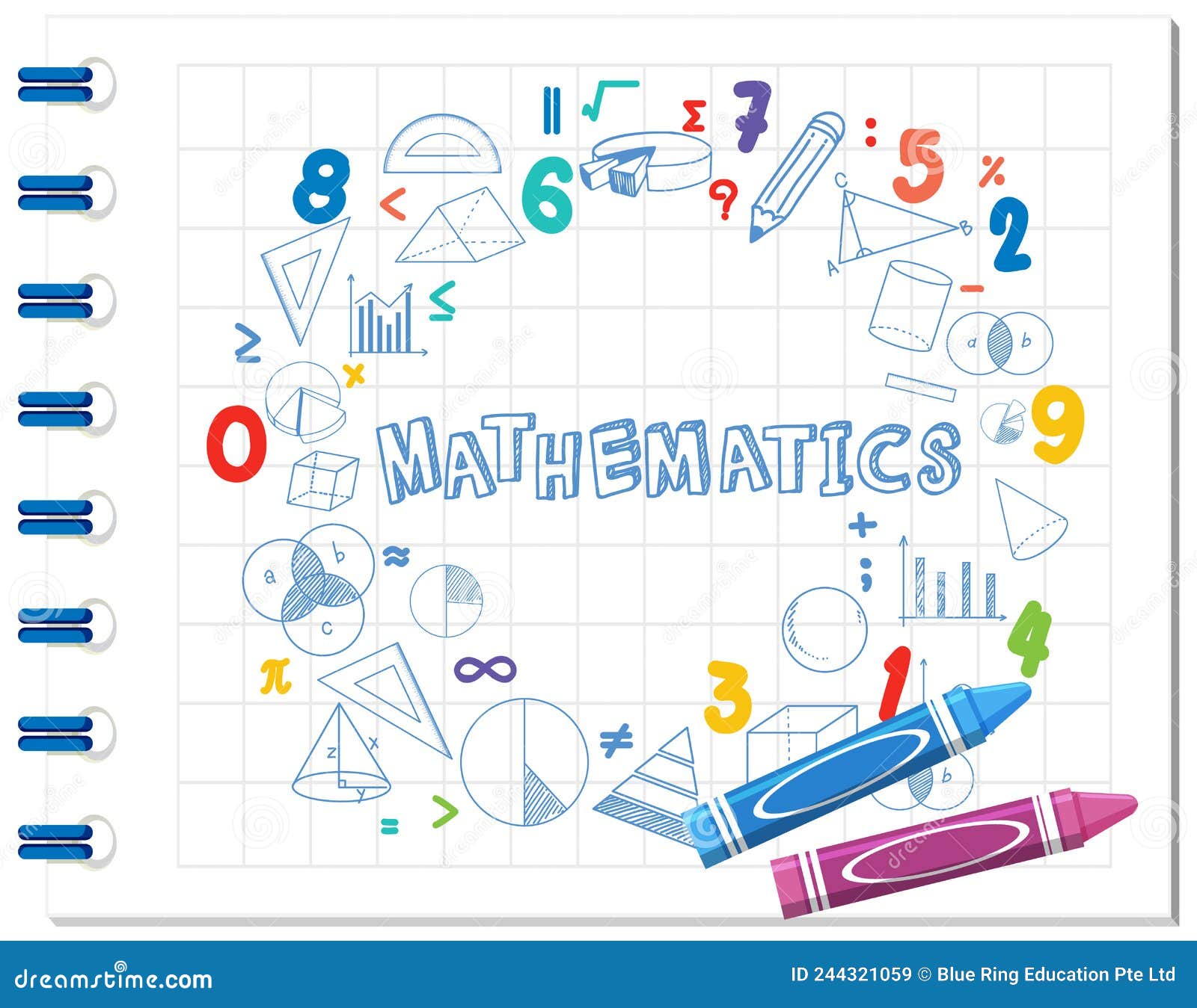 Doodle Math Formula with Mathematics Font on Notebook Stock Vector ...