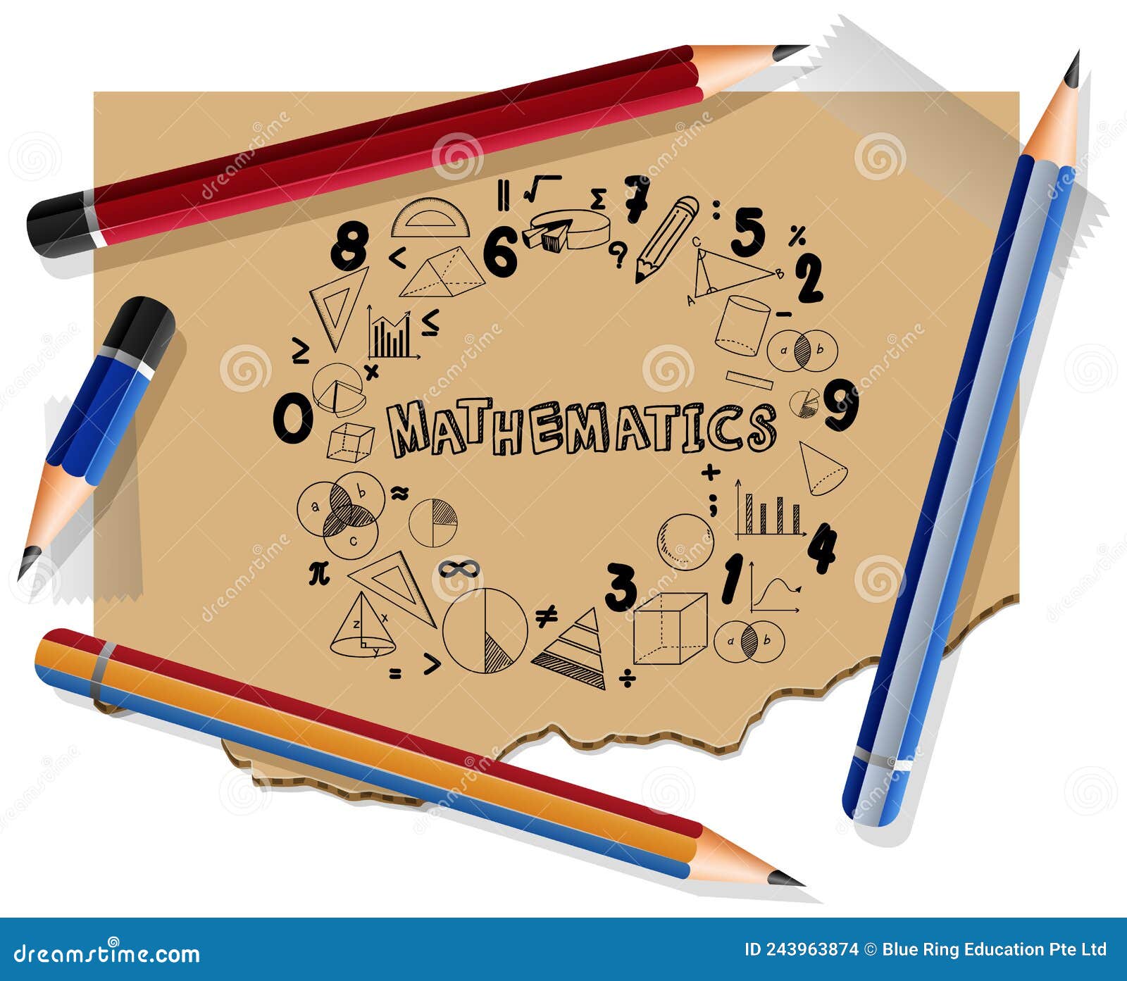 Doodle Math Formula with Mathematics Font on Notebook Page Stock Vector ...