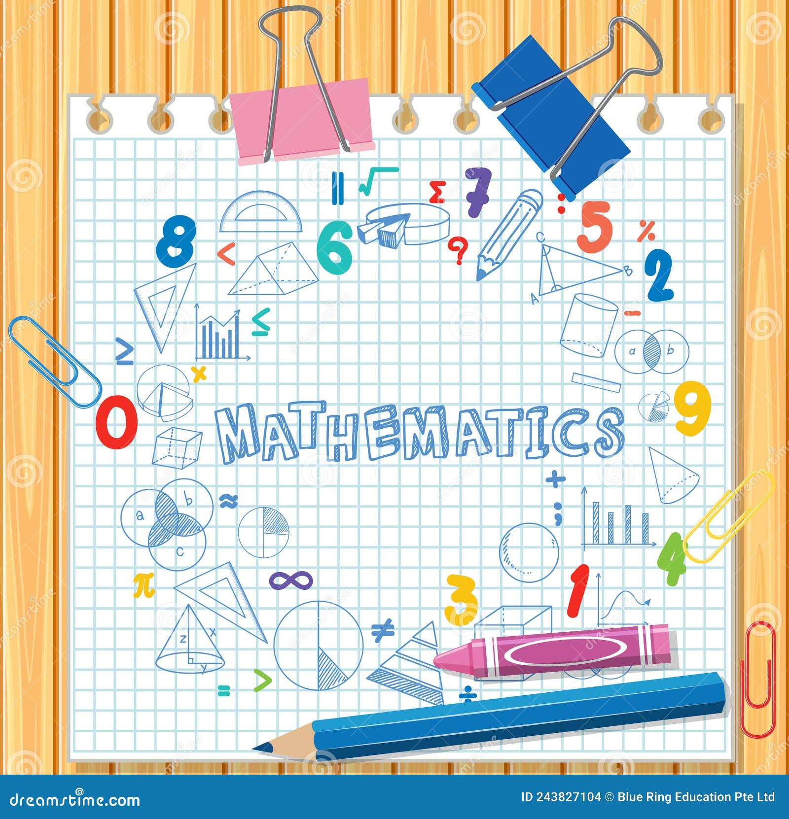 Doodle Math Formula with Mathematics Font on Wood Board Stock Vector ...