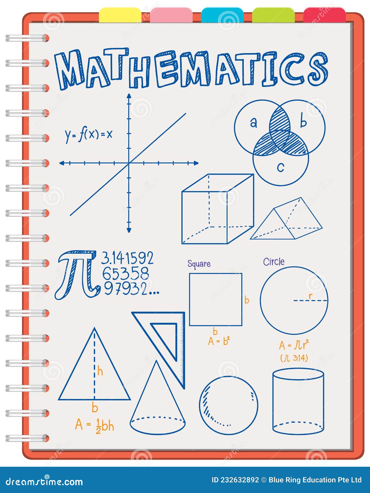 Doodle Math Formula on Notebook Page Stock Vector - Illustration of ...