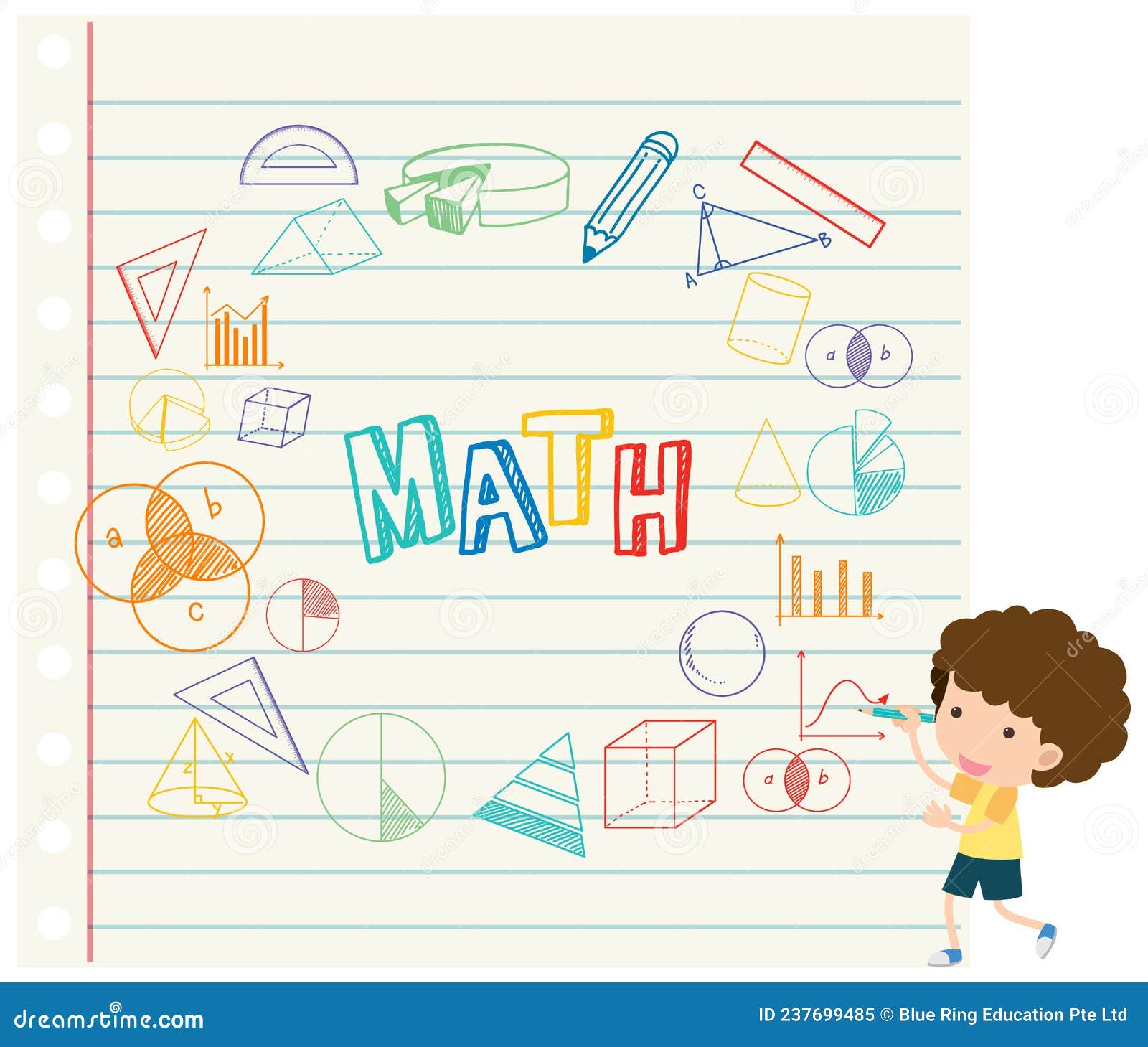 Doodle Math Formula on Notebook Page Stock Vector - Illustration of ...