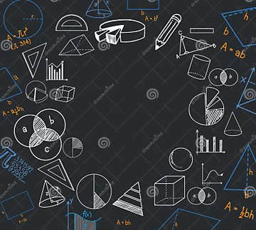 Doodle math objects border stock vector. Illustration of symbol - 235018633