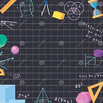 Doodle math objects border stock vector. Illustration of drawing ...