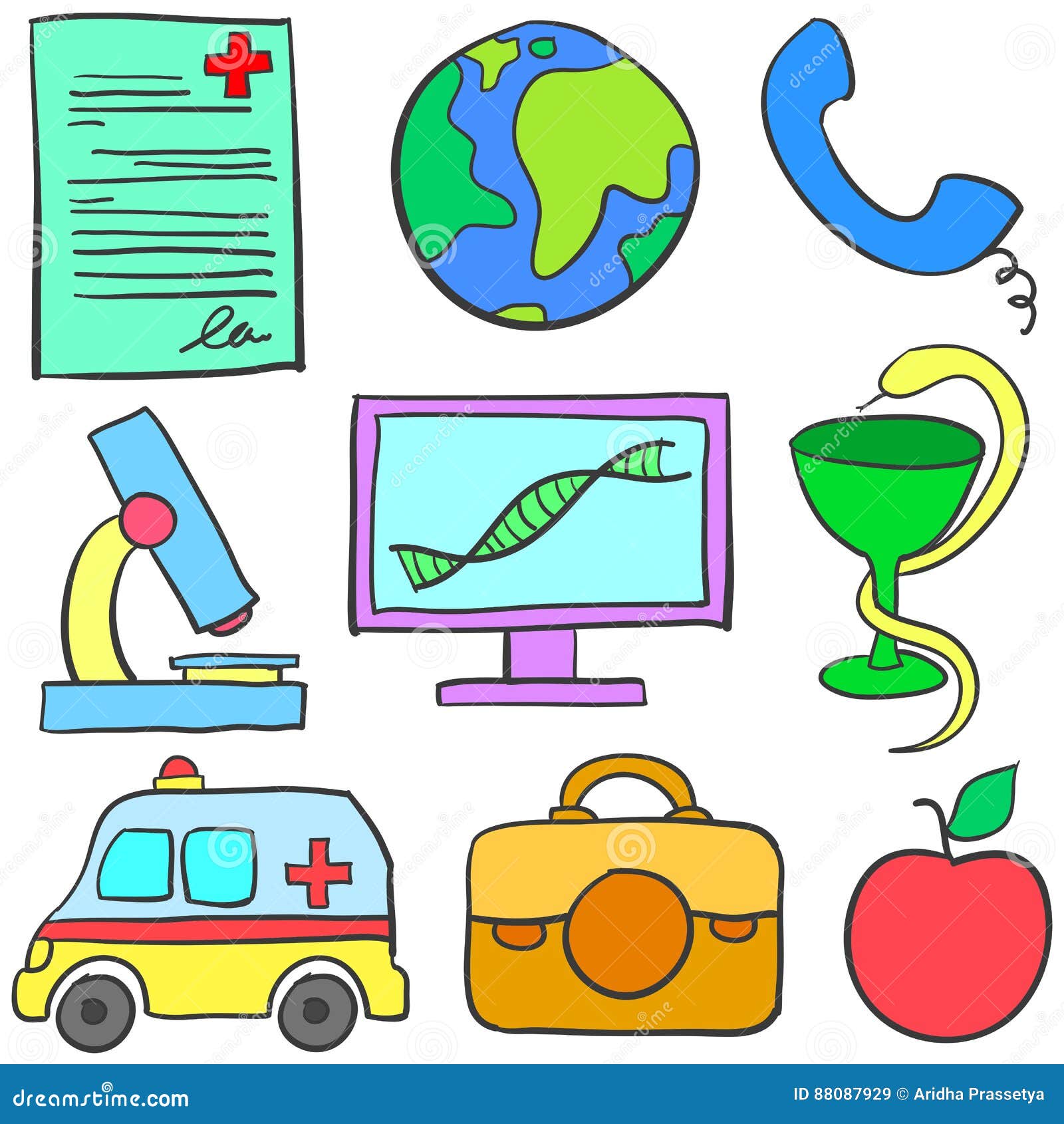 Doodle of Medical Element Design Stock Vector - Illustration of ...