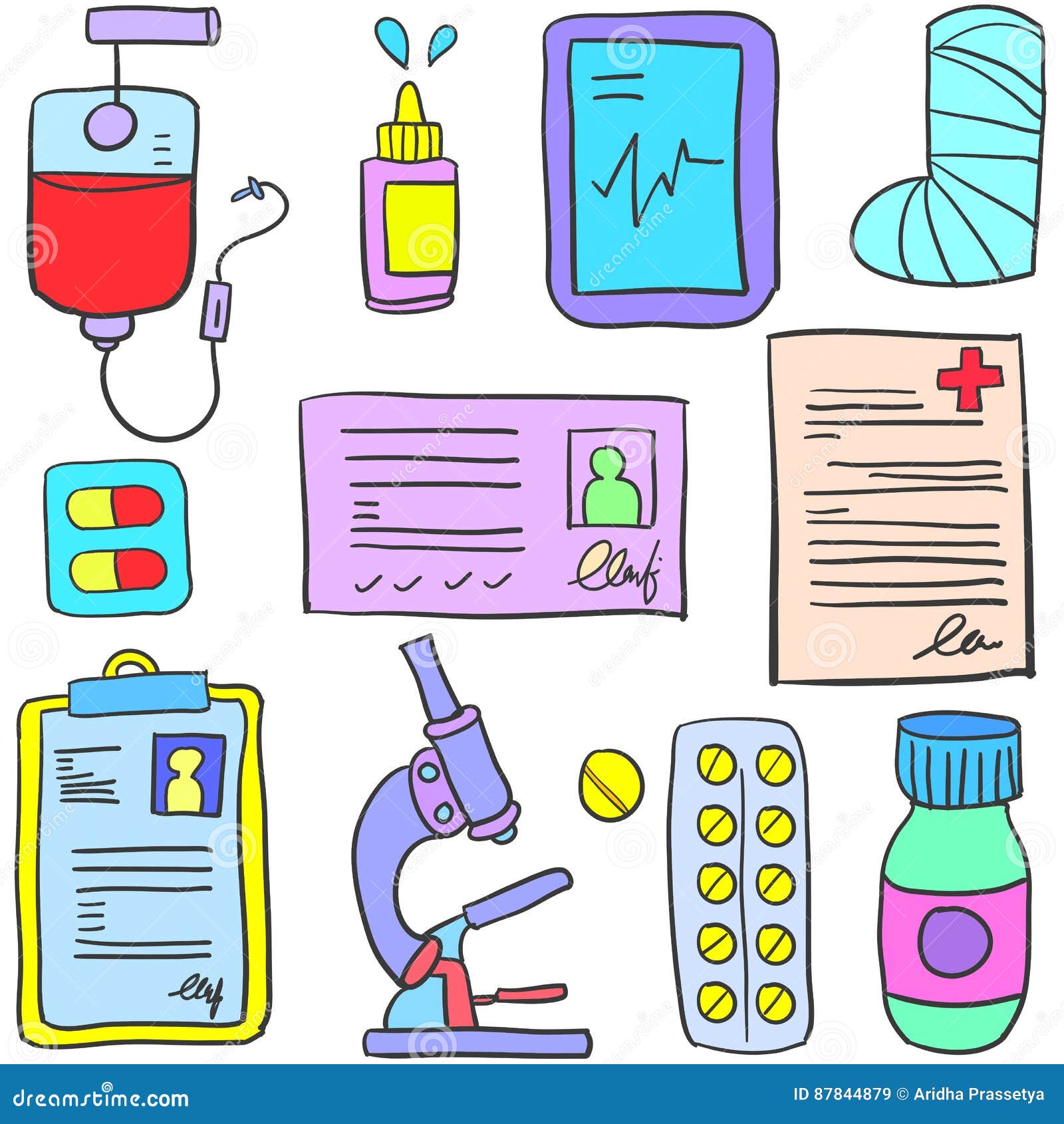 Doodle of Medical Element Style Design Stock Vector - Illustration of ...