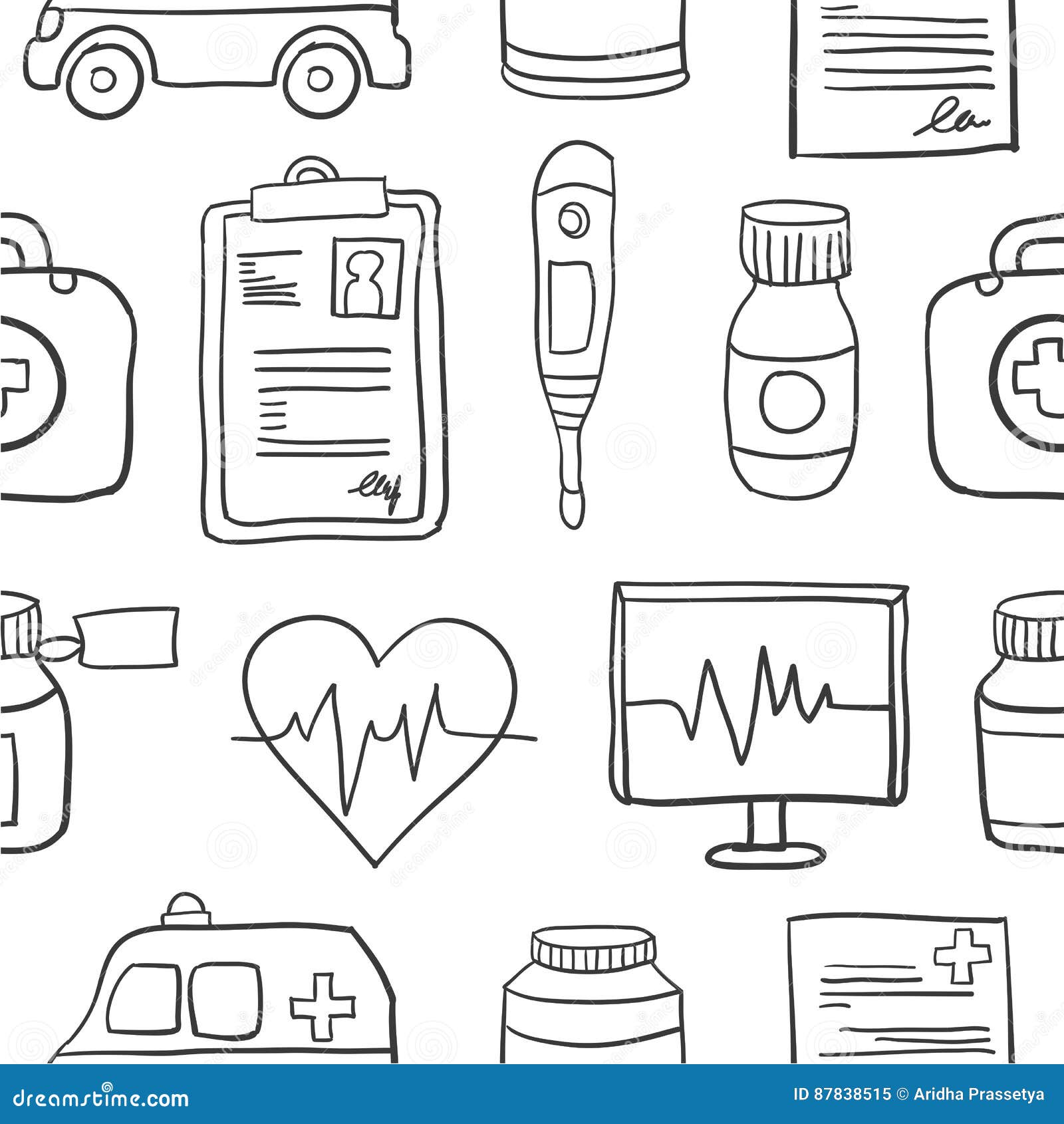 Doodle of Medical with Hand Draw Stock Vector - Illustration of ...