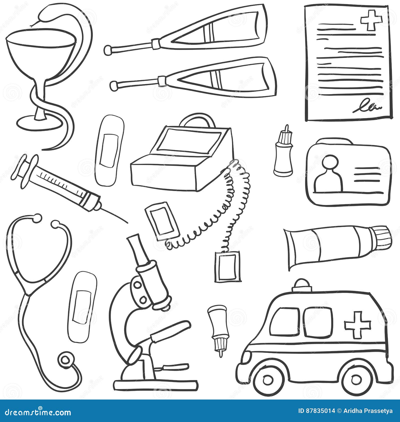 Doodle of Medical Object Vector Art Stock Vector - Illustration of clip ...