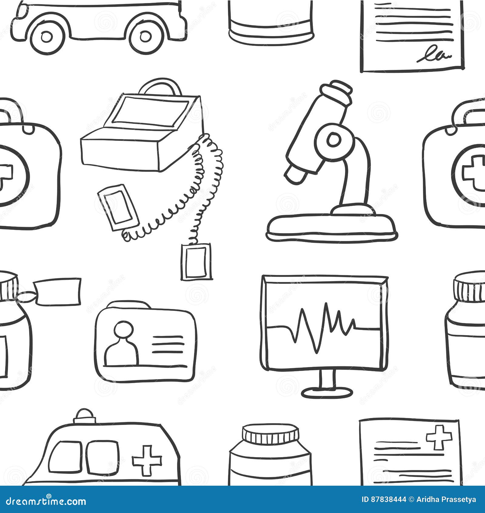 Doodle of Medical Style Object Stock Vector - Illustration of doctor ...