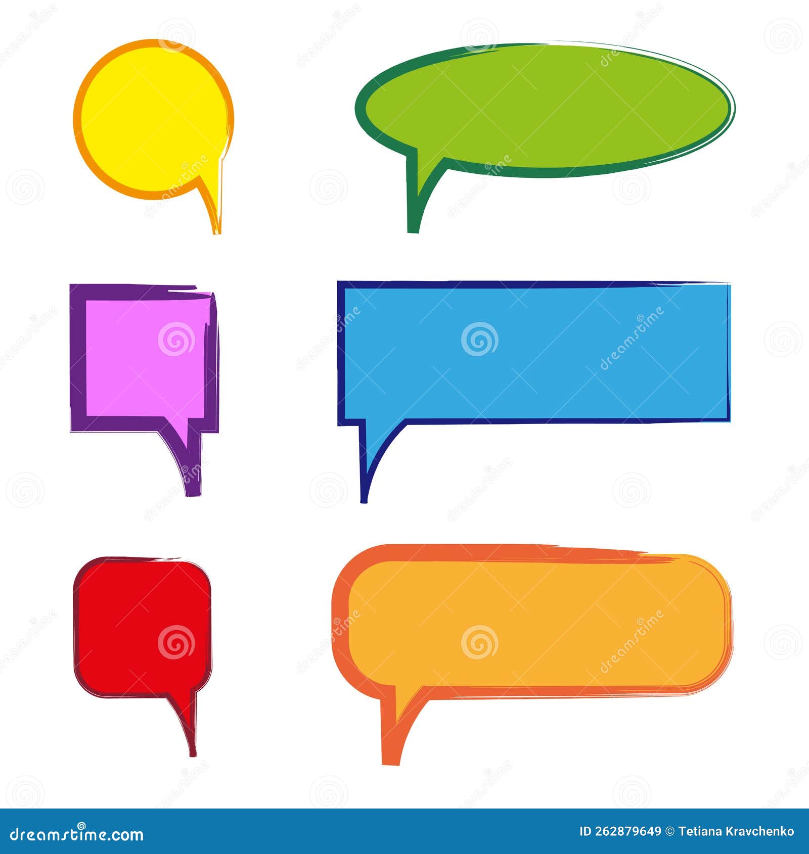 Doodle Messages Colored Frames. Dialog Frame. Dialog Frame. Round Shape ...