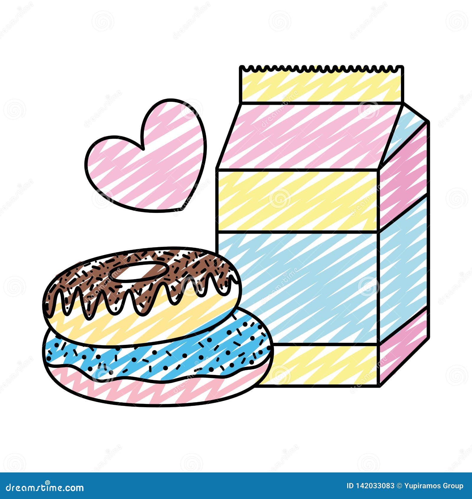 Doodle Donuts Pattern. Vector Illustration | CartoonDealer.com #49008552
