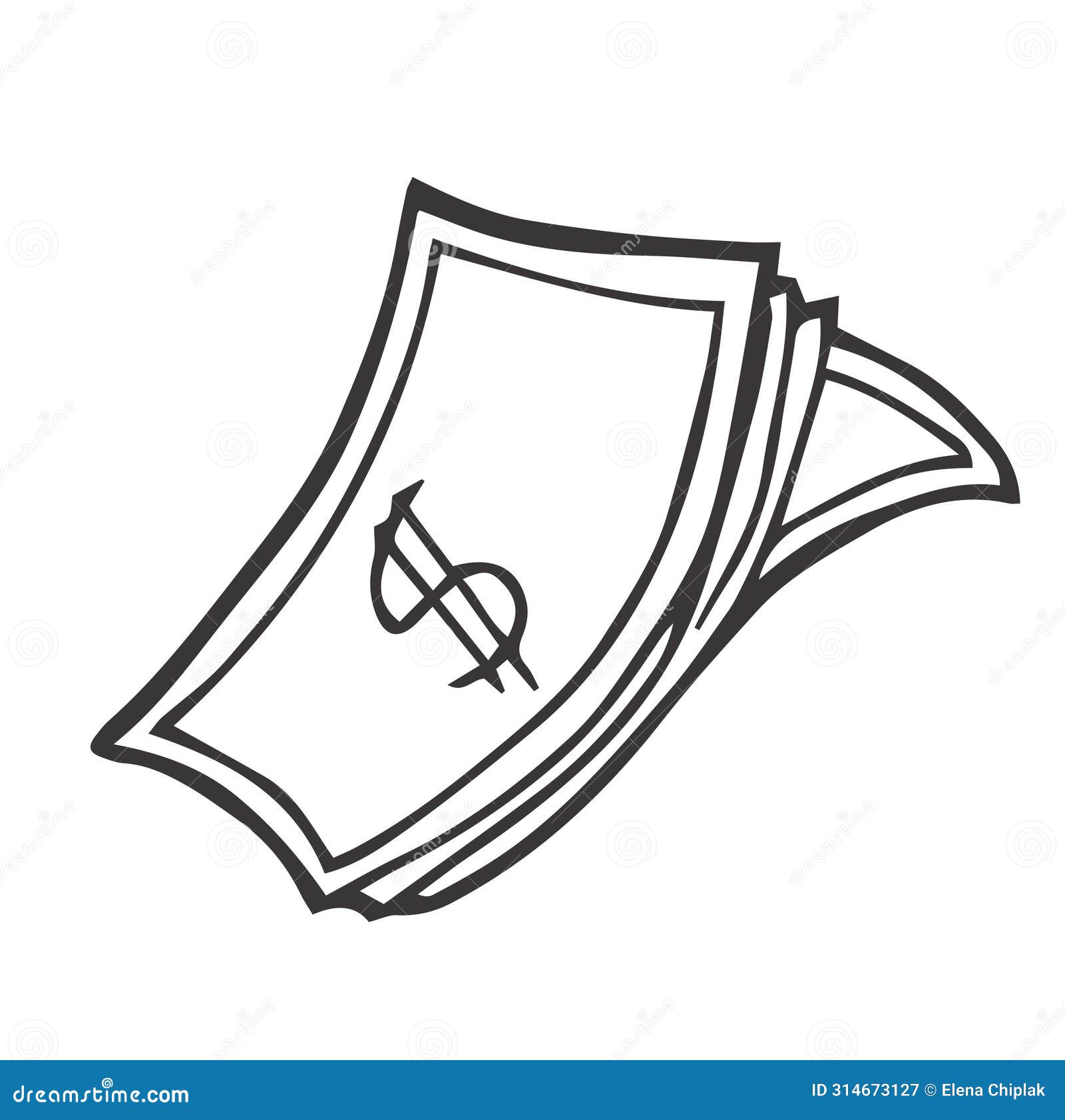 Doodle Money Illustration with Hand Drawn Style Vector Isolated Stock ...