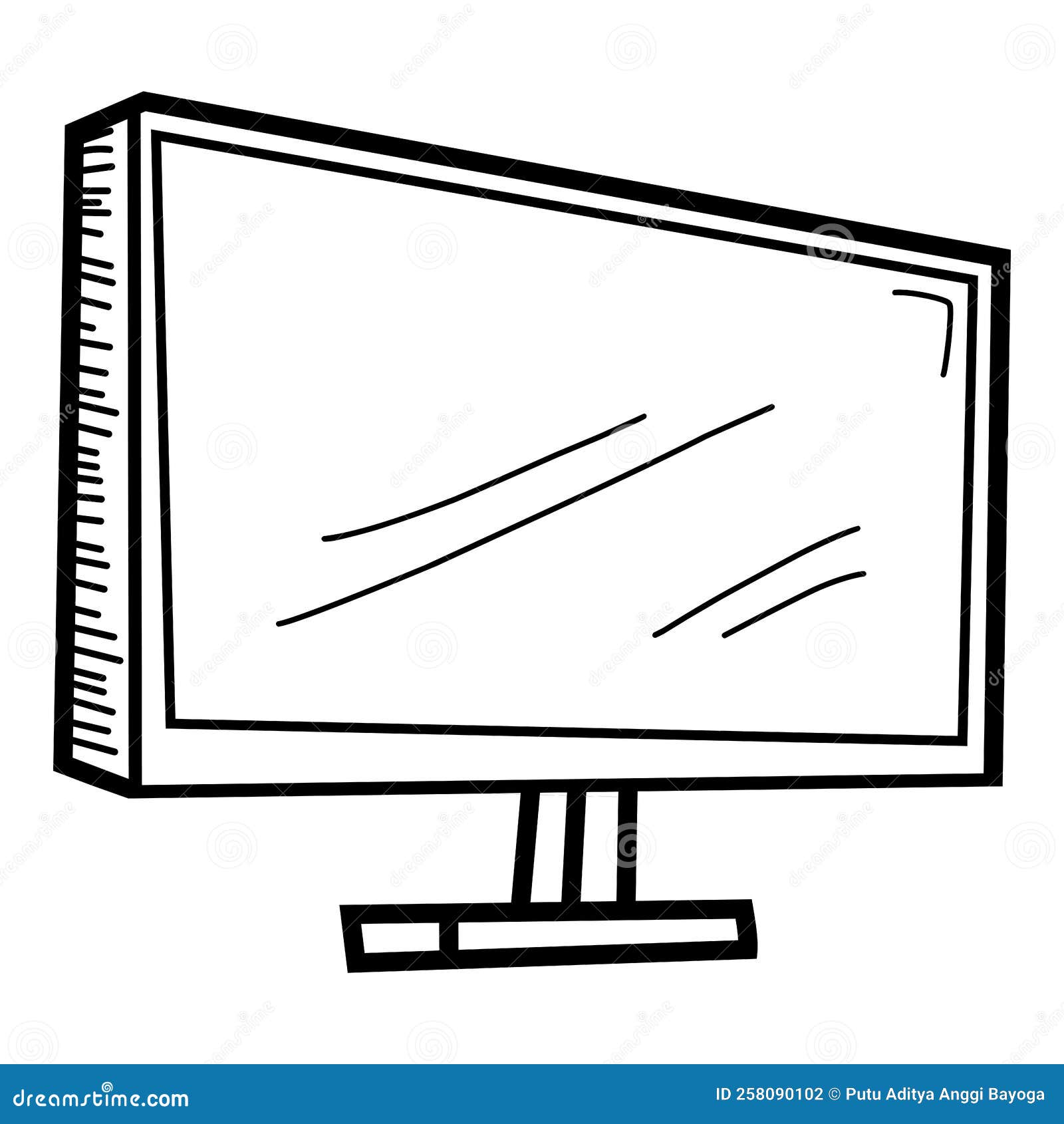 Doodle monitor stock vector. Illustration of design - 258090102