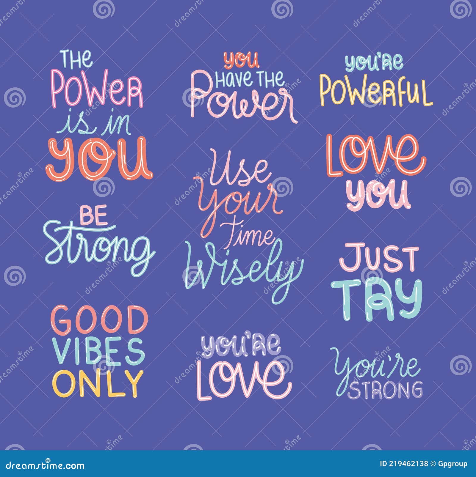 Doodle motivation set stock vector. Illustration of strong - 219462138