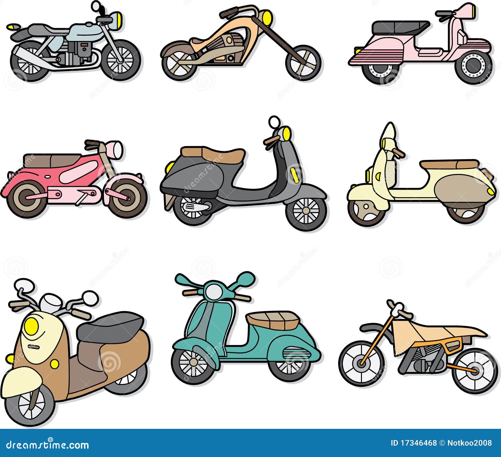 Doodle motorcycle element stock vector. Illustration of cycle - 17346468