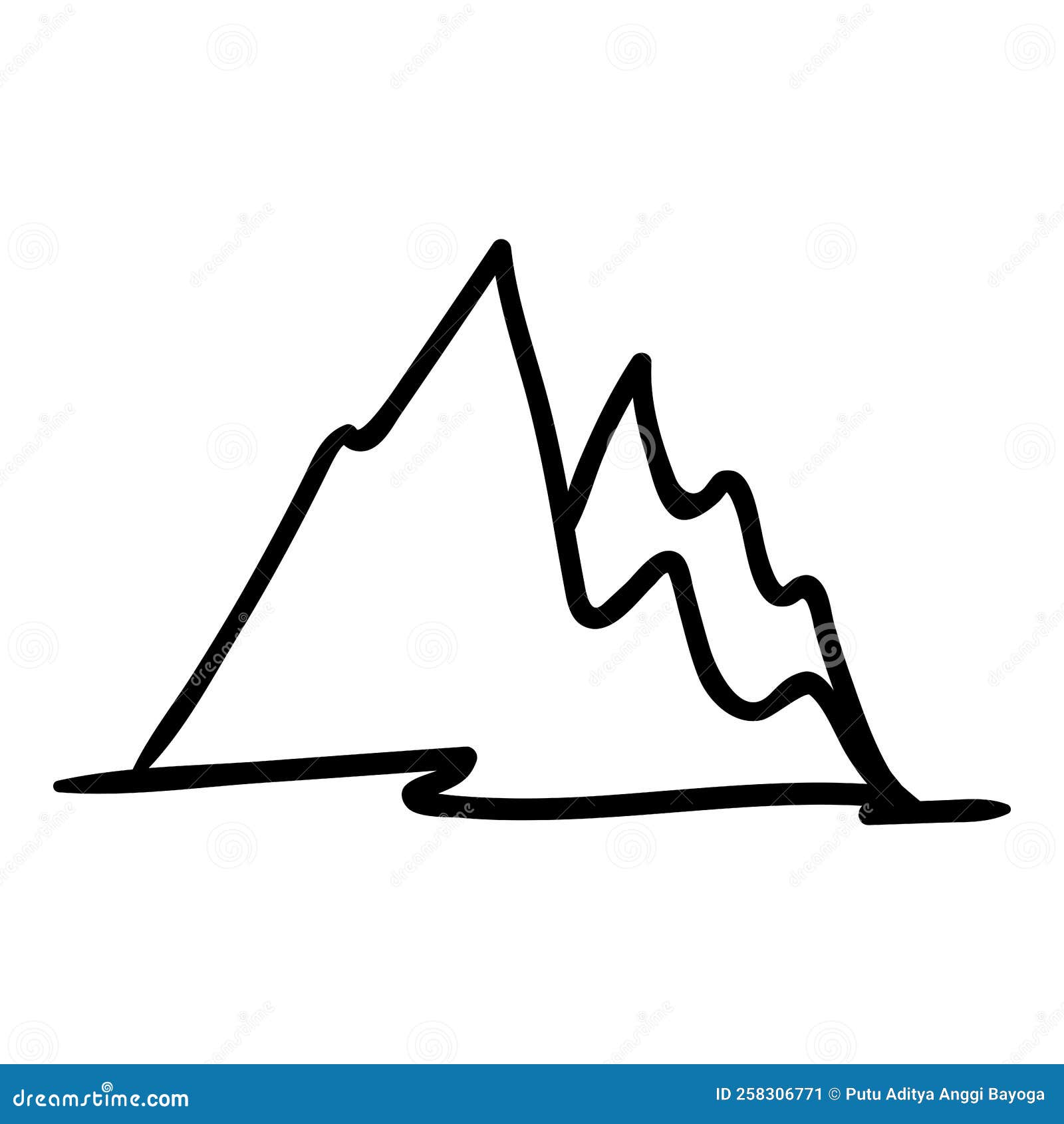 Doodle mountain stock vector. Illustration of vector - 258306771