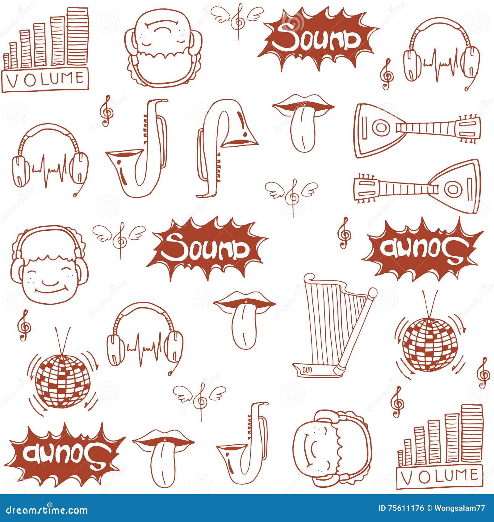 Doodle of Music Element Vector Art Stock Vector - Illustration of ...