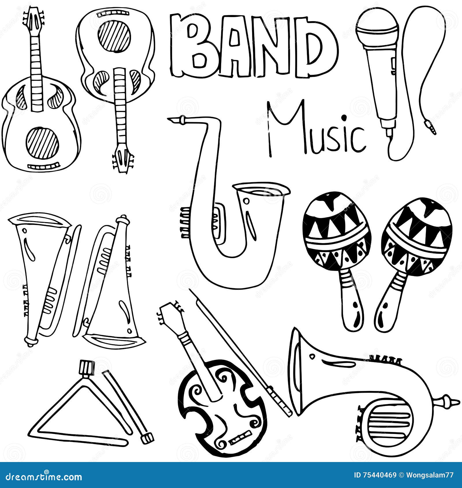 Doodle of Music Element Vector Stock Vector - Illustration of radio ...