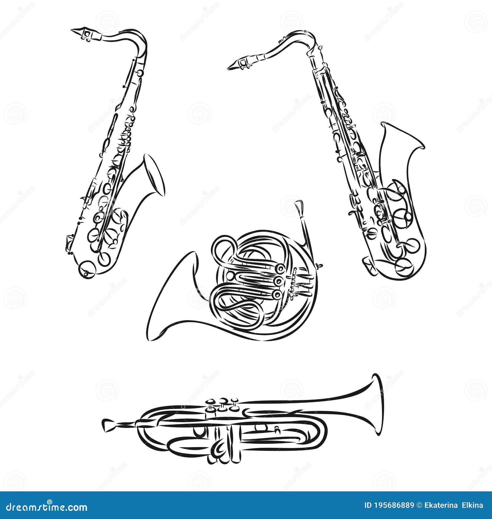 Doodle Musical Instruments Set, Vector, Set of Musical Instruments ...
