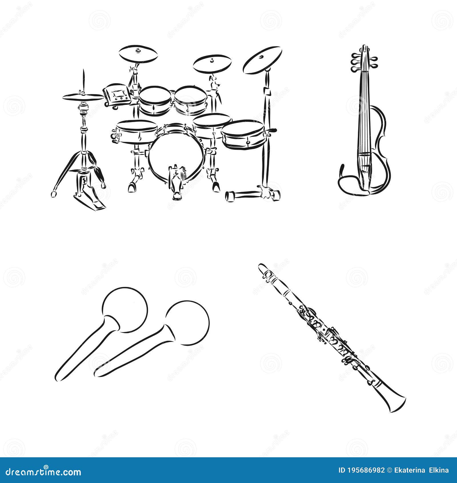 Doodle Musical Instruments Set, Vector, Set Of Musical Instruments ... Doodle Musical Instruments Set, Vector, Set Of Musical Instruments ...