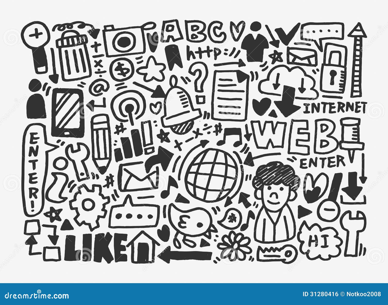 Doodle network pattern stock vector. Illustration of drawing - 31280416