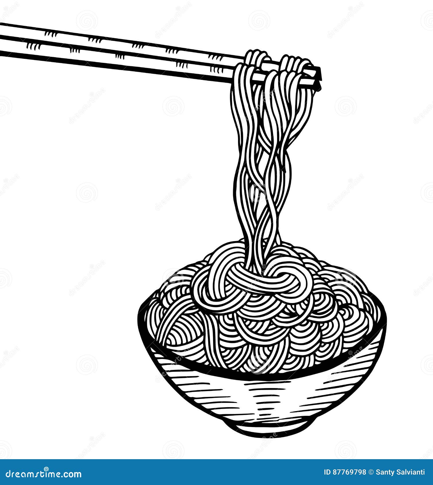 Doodle noodle hand drawing stock vector. Illustration of cooking - 87769798