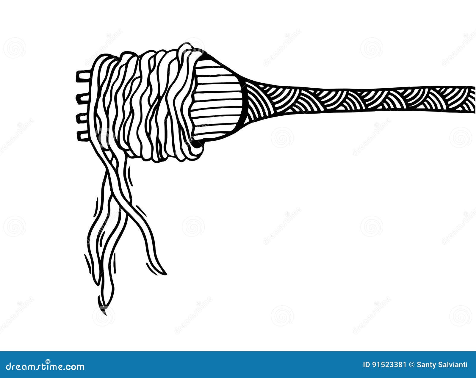 Doodle Noodle, Hand Drawing Stock Vector - Illustration of long, bowl ...