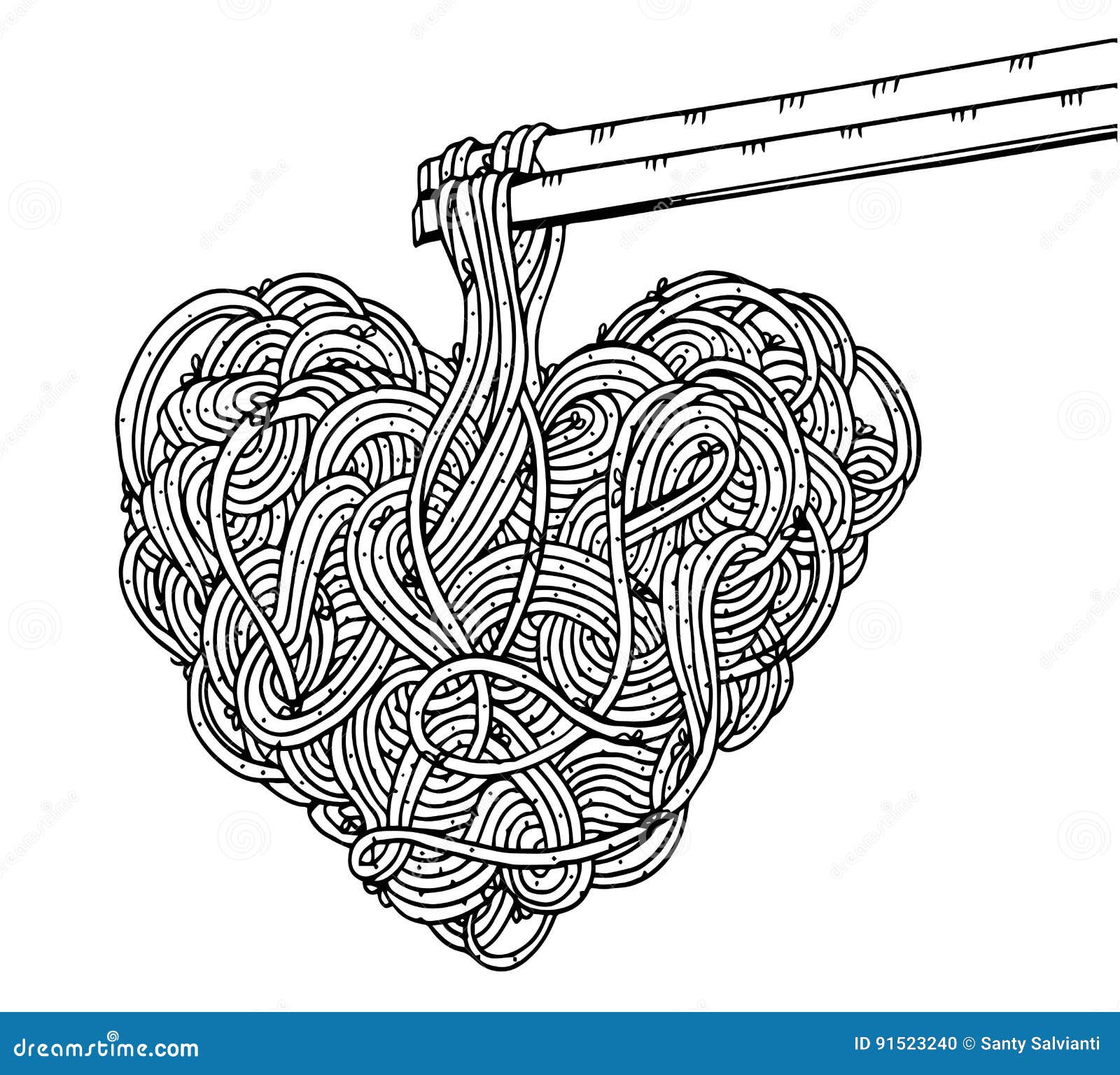 Doodle Noodle, Hand Drawing Stock Vector - Illustration of dish, design ...