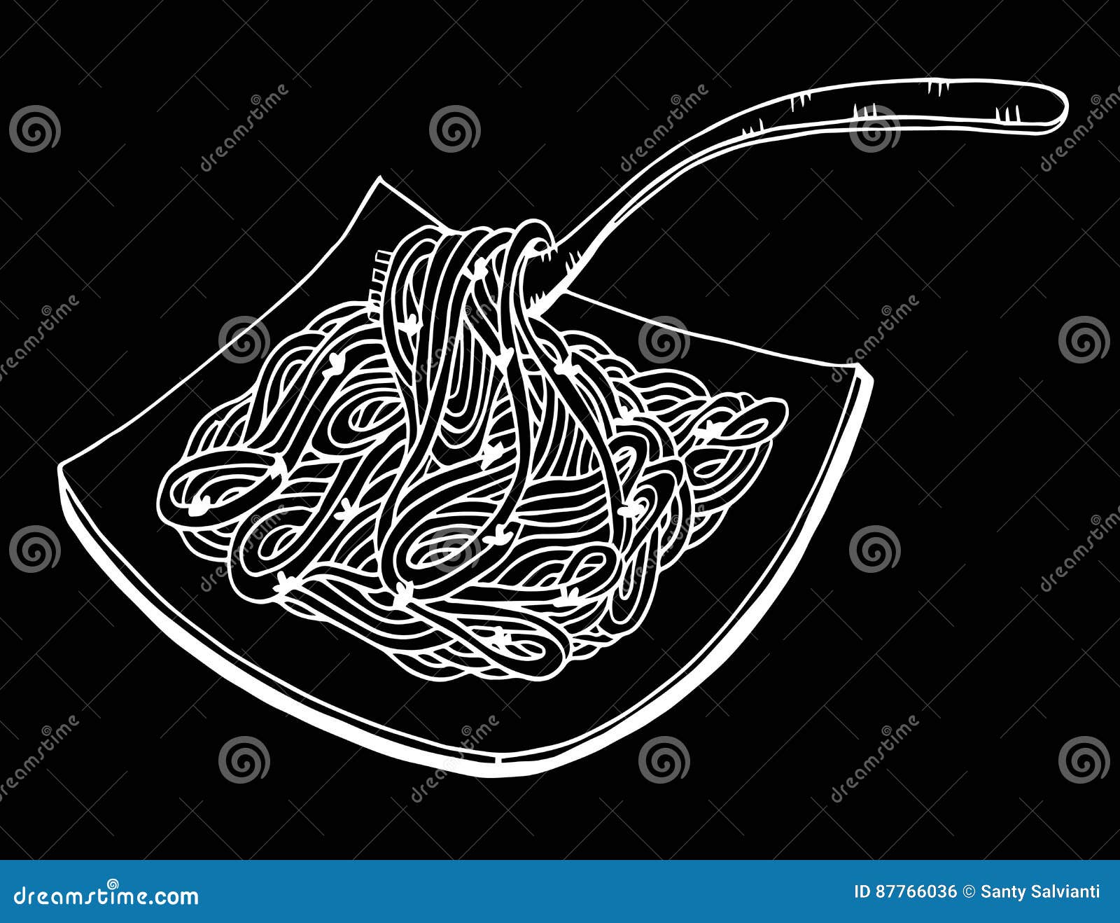 Doodle Noodle hand drawing stock vector. Illustration of cafe - 87766036