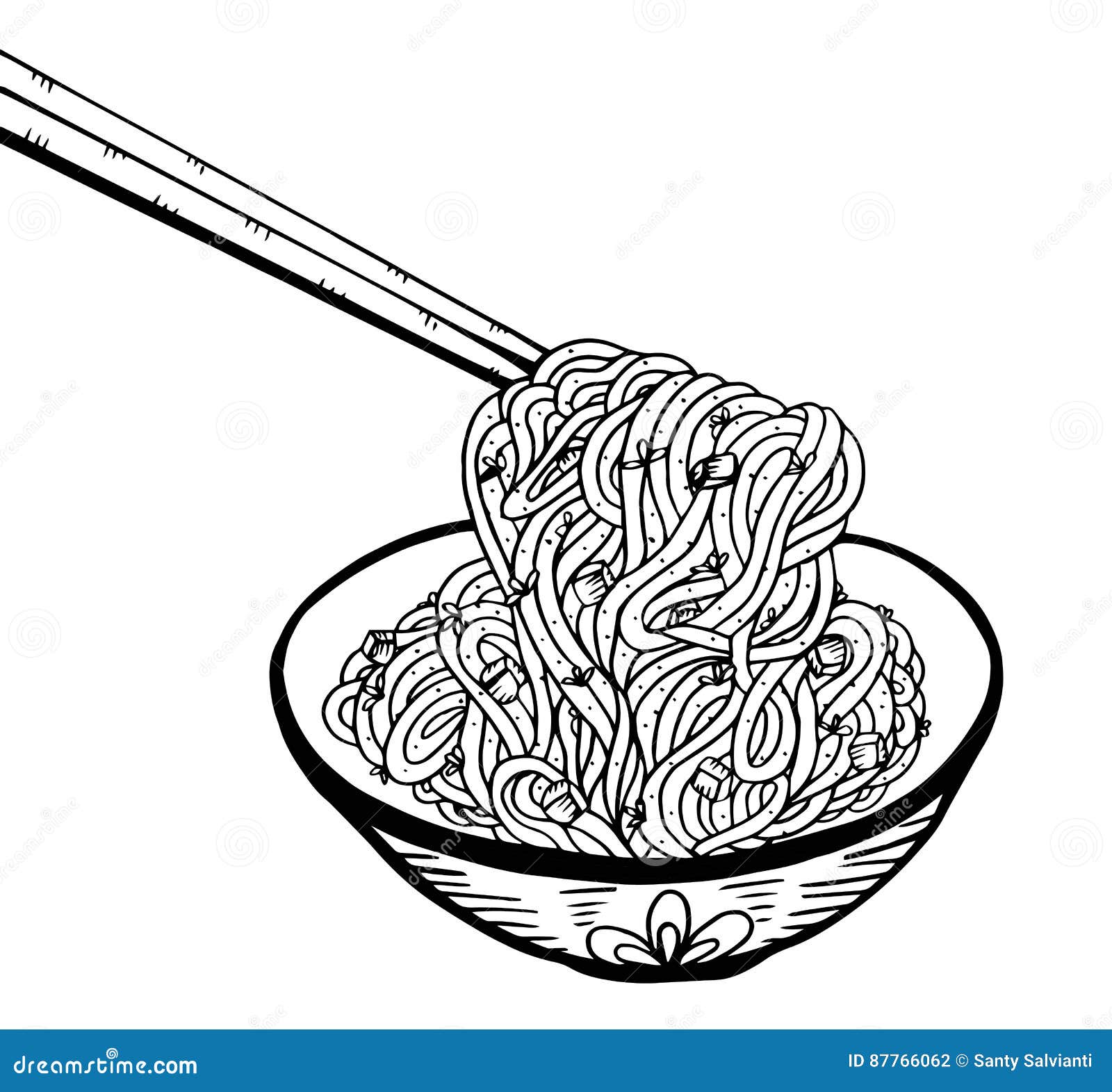 Doodle Noodle hand drawing stock vector. Illustration of drawn - 87766062