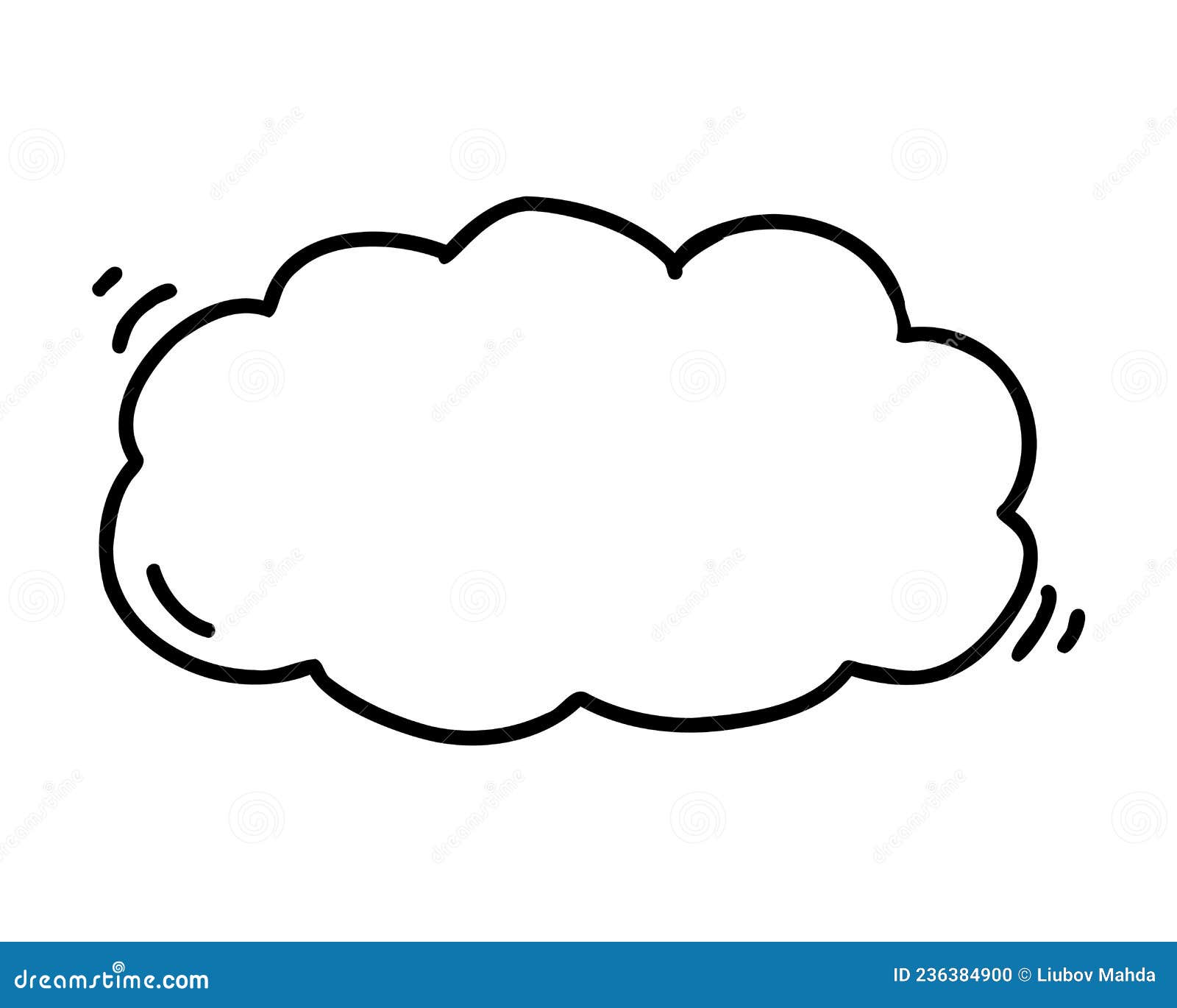 Doodle Note. Diary Notebook and Paper Sheet Cloud Shape, Hand Drawn ...