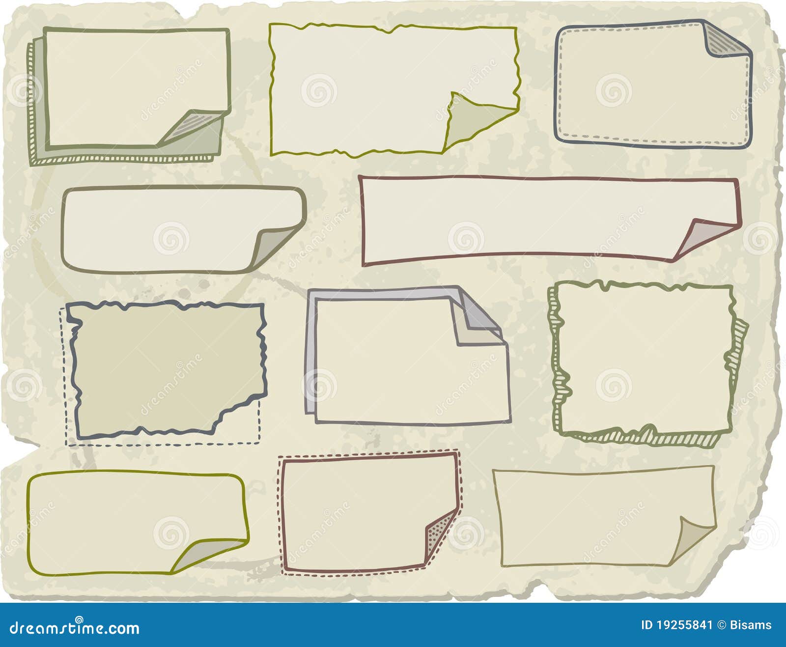 Doodle Note Papers Cartoon Vector | CartoonDealer.com #19255841