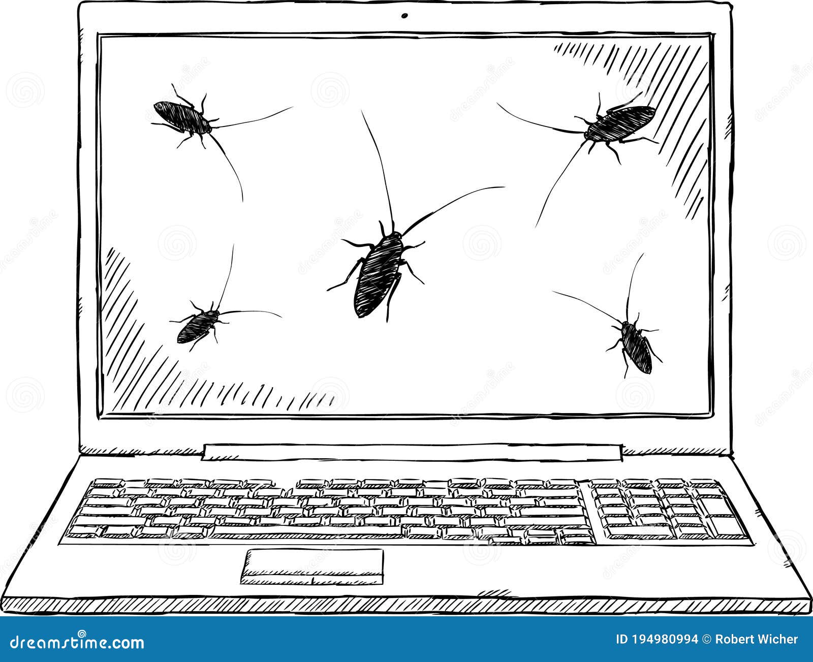 Computer Bugs Destroy Binary Code Color Flat Icon Vector Illustration ... Computer Bugs Destroy Binary Code Color Flat Icon Vector Illustration ...