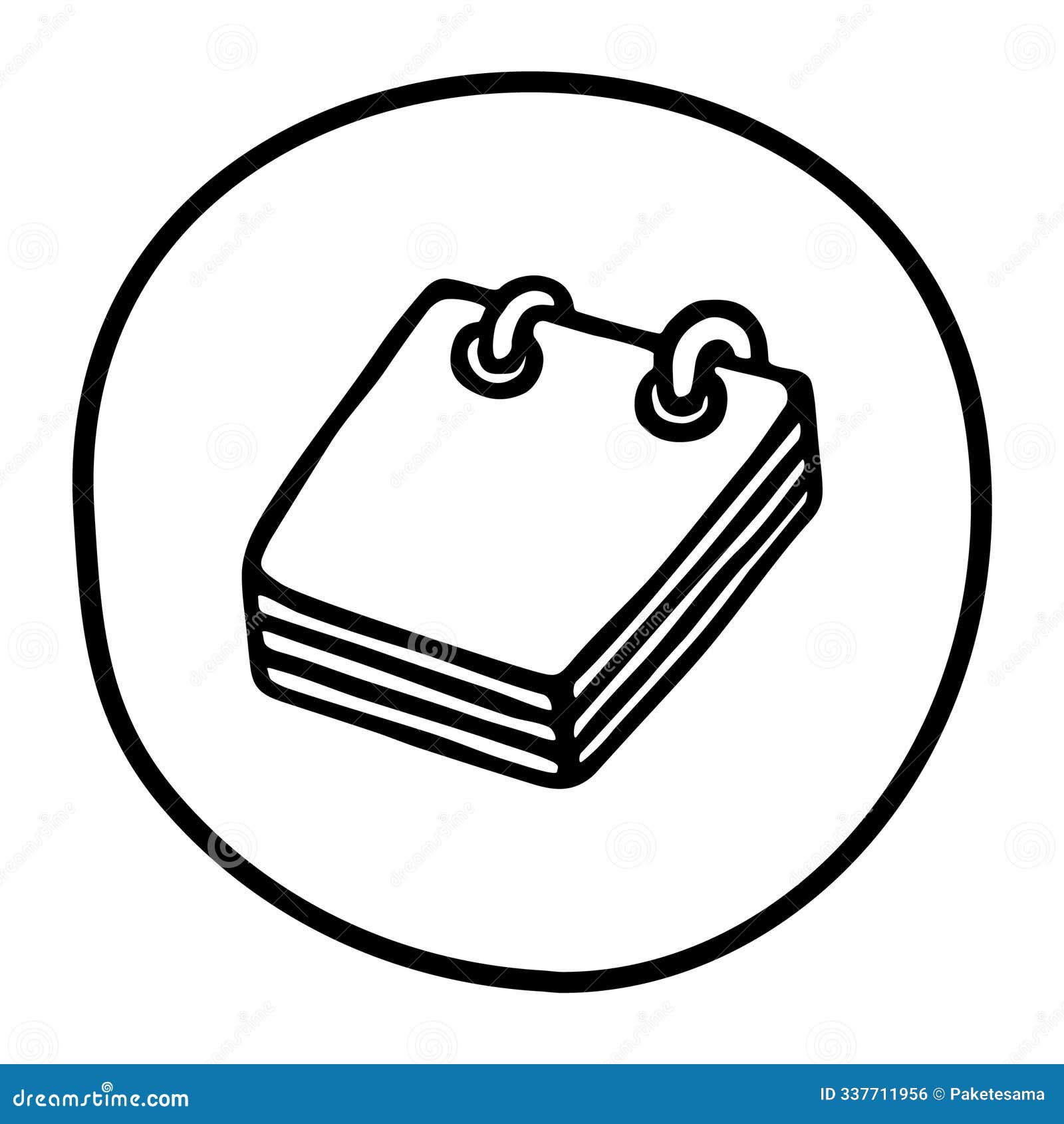 Doodle Notepad Icon. Infographic Symbol in a Circle Stock Illustration ...