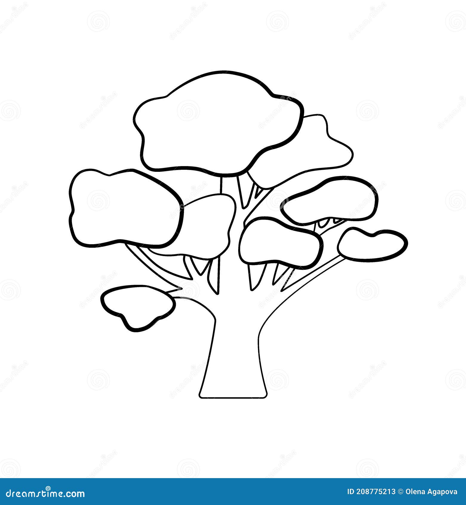 Doodle Oak. Hand Draw Tree, Sketch Vector Illustration. Stock Vector ...