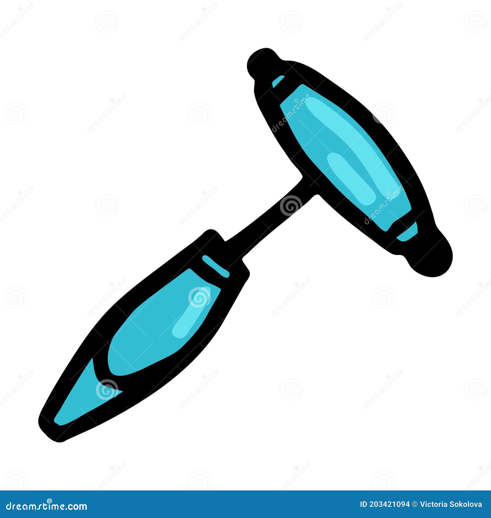Doodle Object with Image Reflex Hammer Stock Vector - Illustration of ...