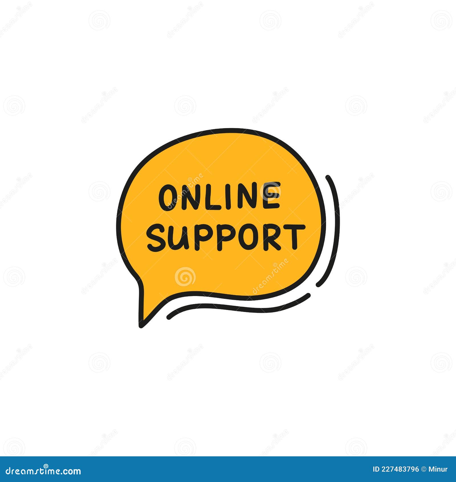 Doodle Online Support Chat Bubble. Stock Vector - Illustration of ...