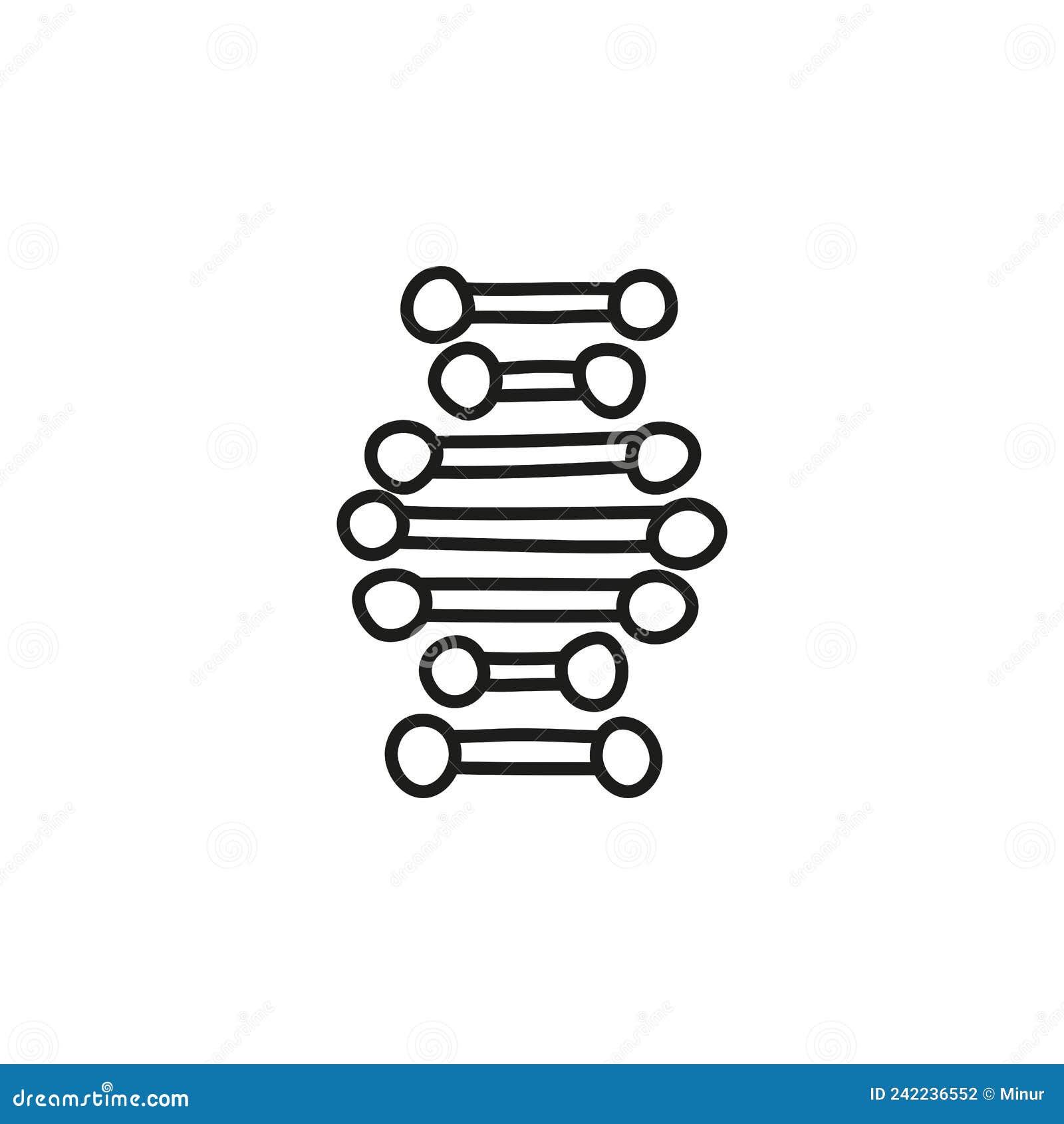 Doodle Outline Molecular Structure of Dna. Stock Vector - Illustration ...