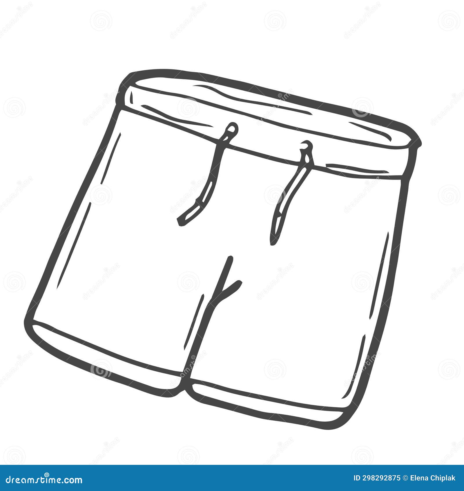 Doodle Outline Shorts Isolated on White Background Stock Vector ...