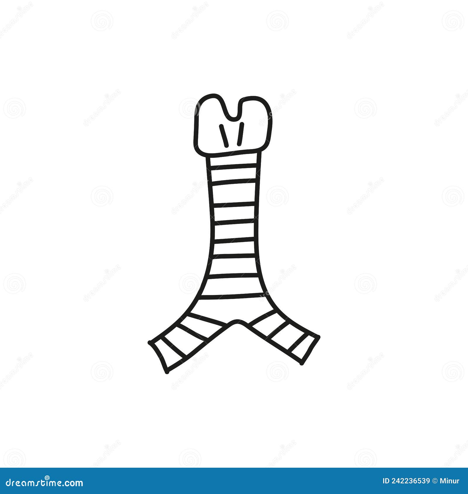 Doodle Outline Trachea Icon. Stock Vector - Illustration of lung ...