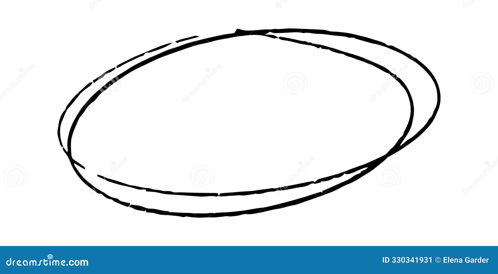 Doodle Oval Frame. Hand Drawn Circle Pencil Sketch. Vector Scribble ...