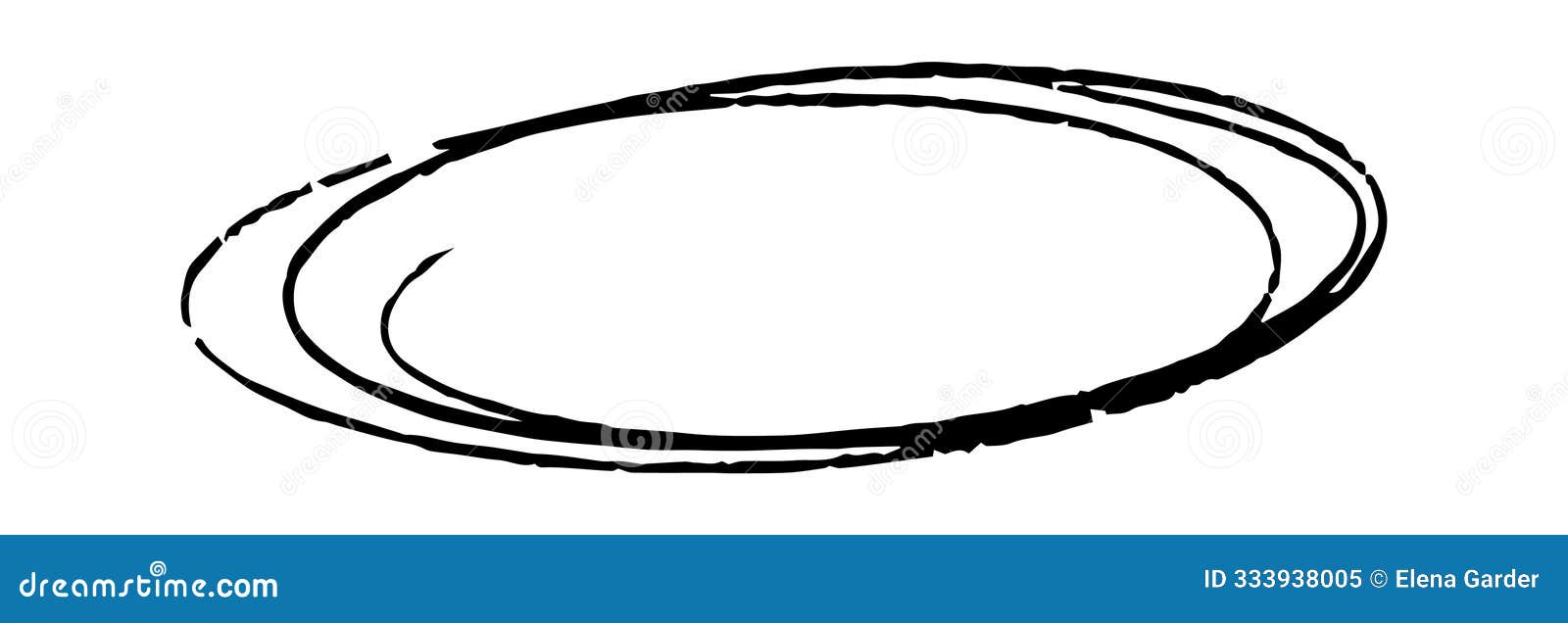 Doodle Oval Frame. Hand Drawn Circle Pencil Sketch. Vector Scribble ...