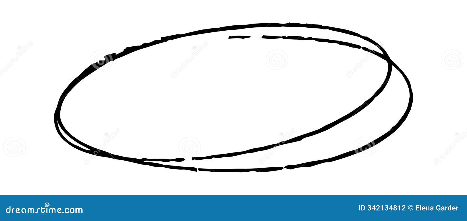 Doodle Oval Frame. Hand Drawn Circle Pencil Sketch Stock Illustration ...