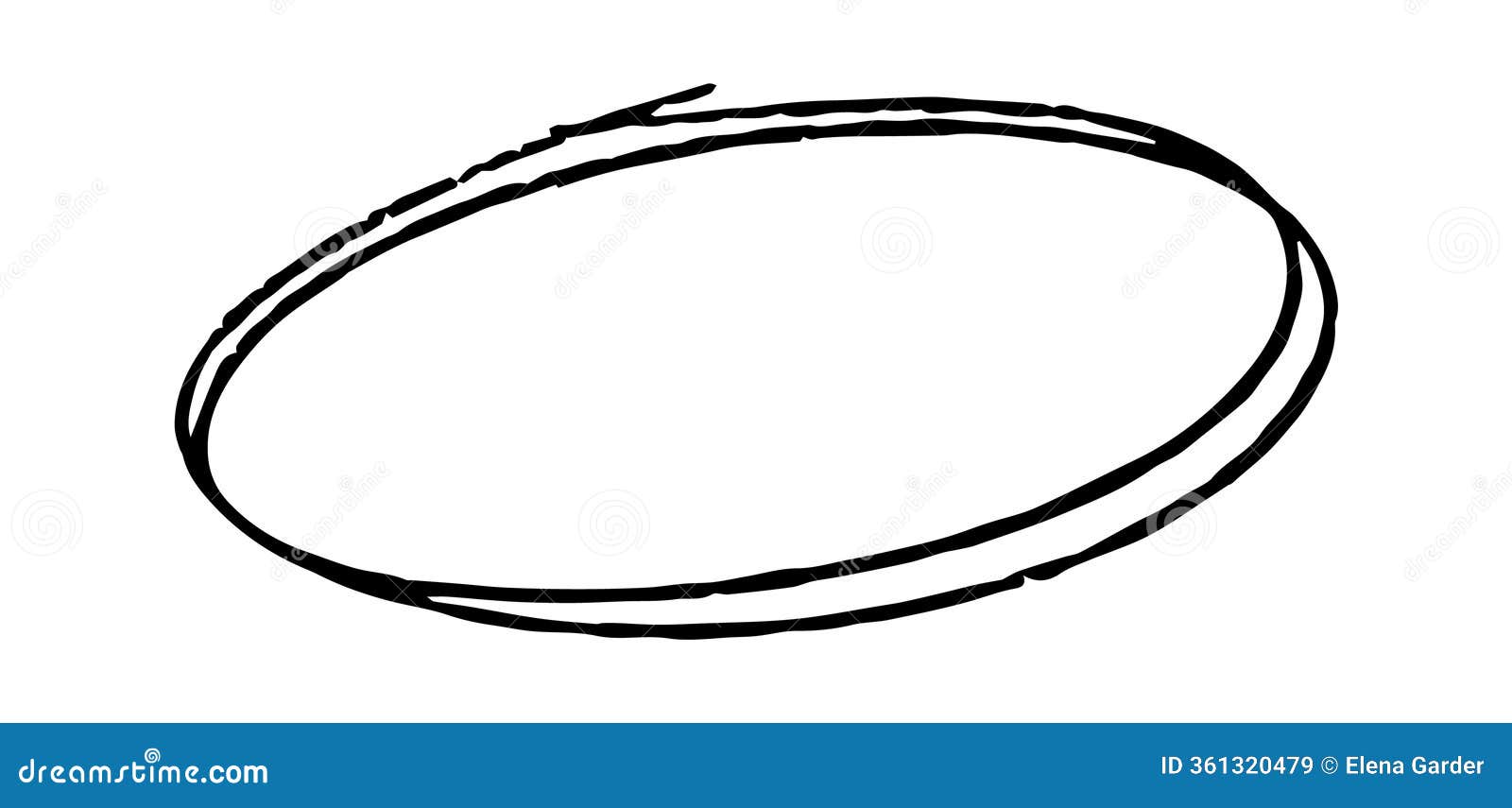 Doodle Oval Frame. Hand Drawn Circle Pencil Sketch Stock Vector ...