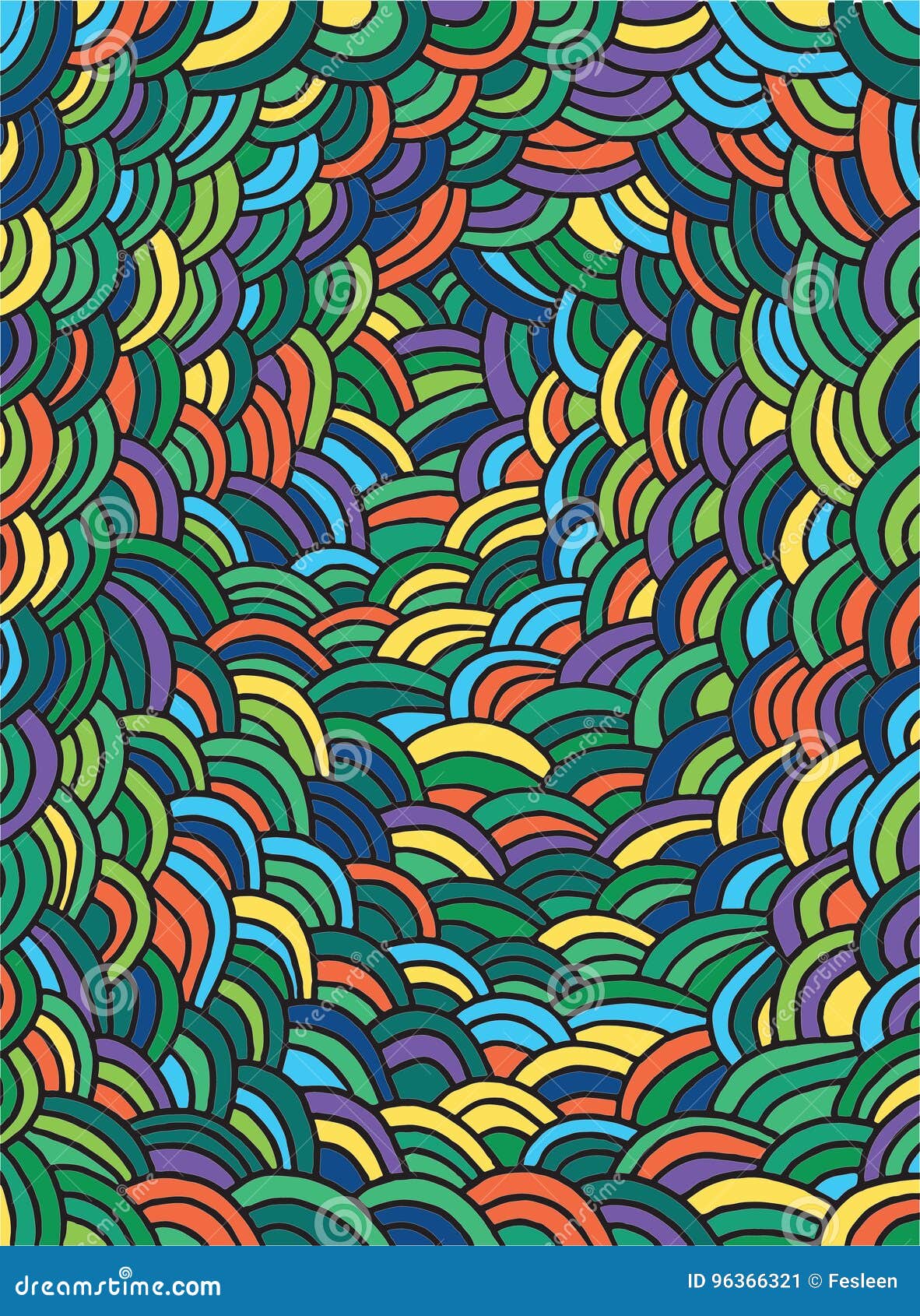 Doodle Page with Waves Pattern Stock Vector - Illustration of fantasy ...