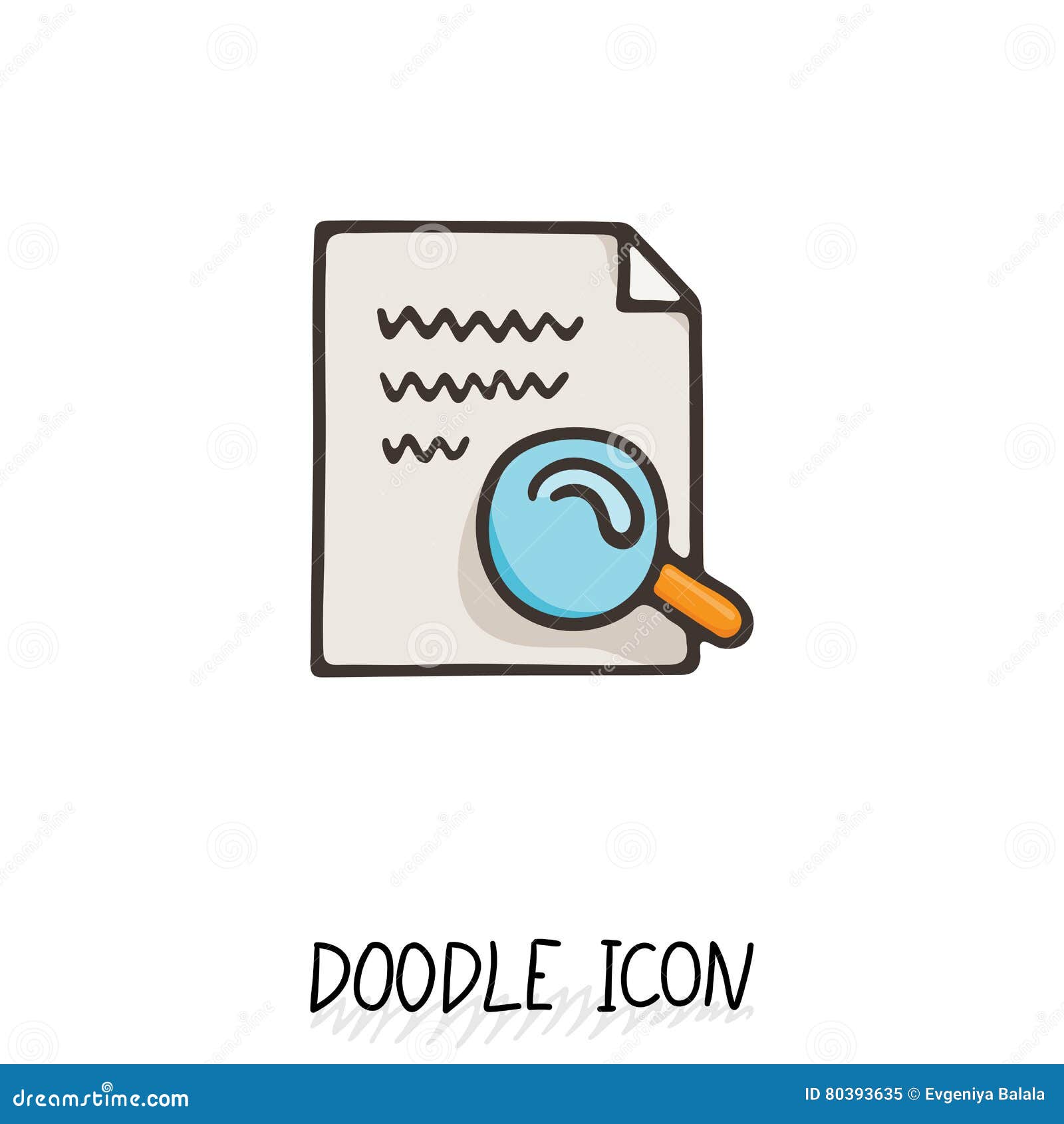 Doodle Paper Document Icon. Pictograph of Note. Single Pictogram Stock ...