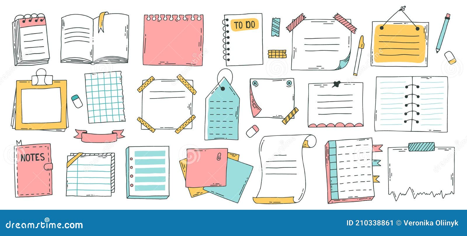 Doodle Paper Sheet. Hand Drawn Sketch Notebook, Bullet Journal Sheets ...