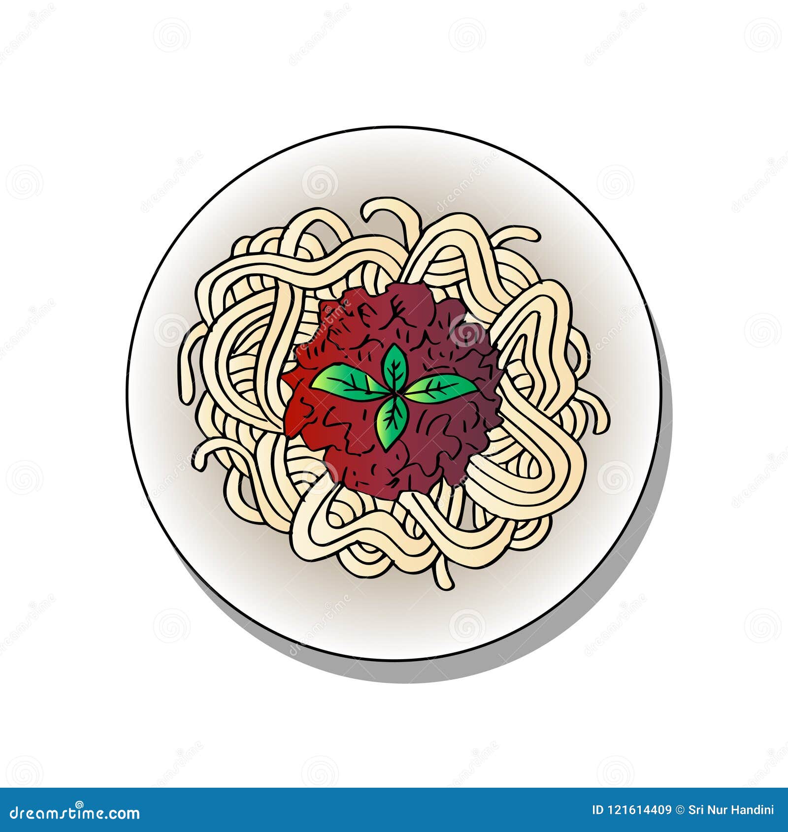 Doodle of Pasta on a Plate. Stock Illustration - Illustration of meal ...