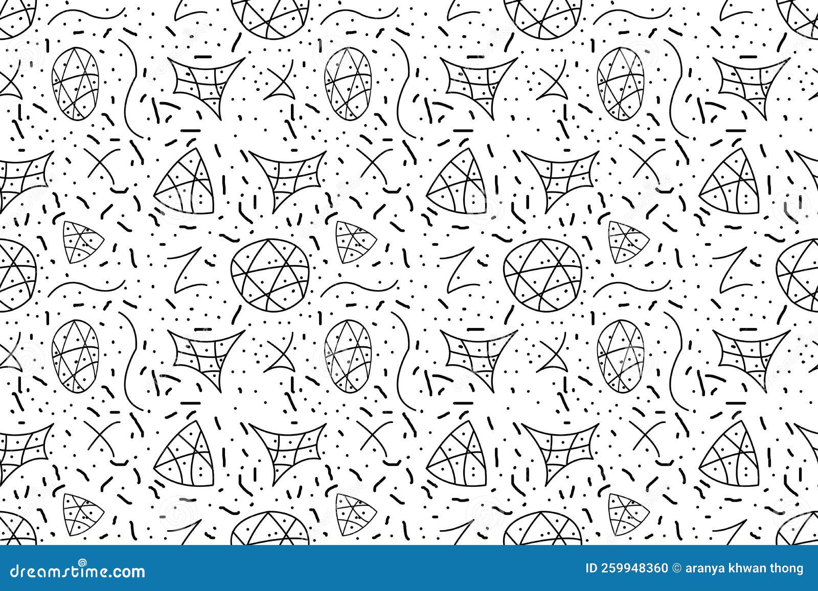 Doodle Pattern,black Doodle Abstract Seamless Pattern on White ...