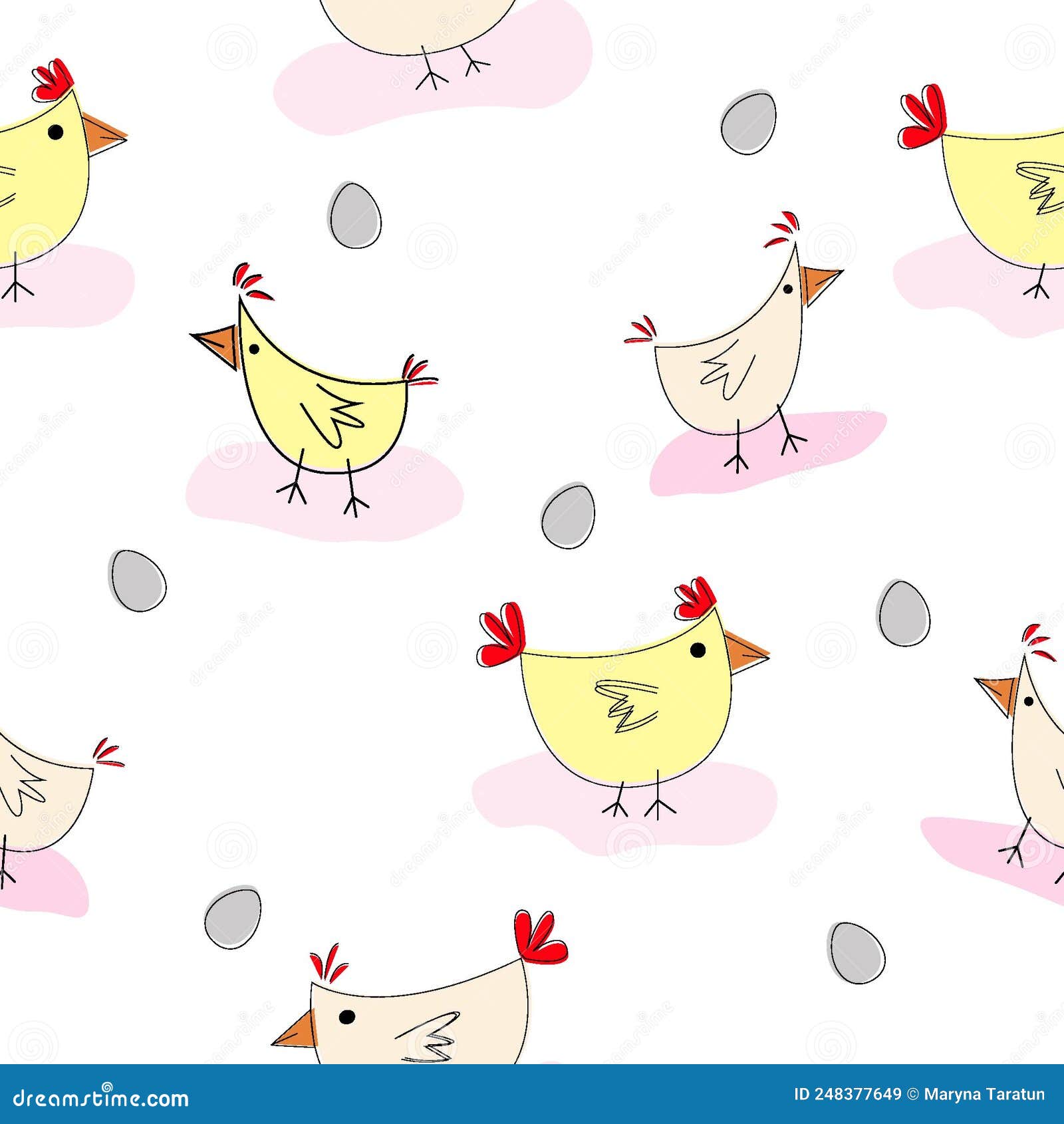 Doodle Pattern, Chicken Doodle. Simple Vector Illustration of Chicken ...