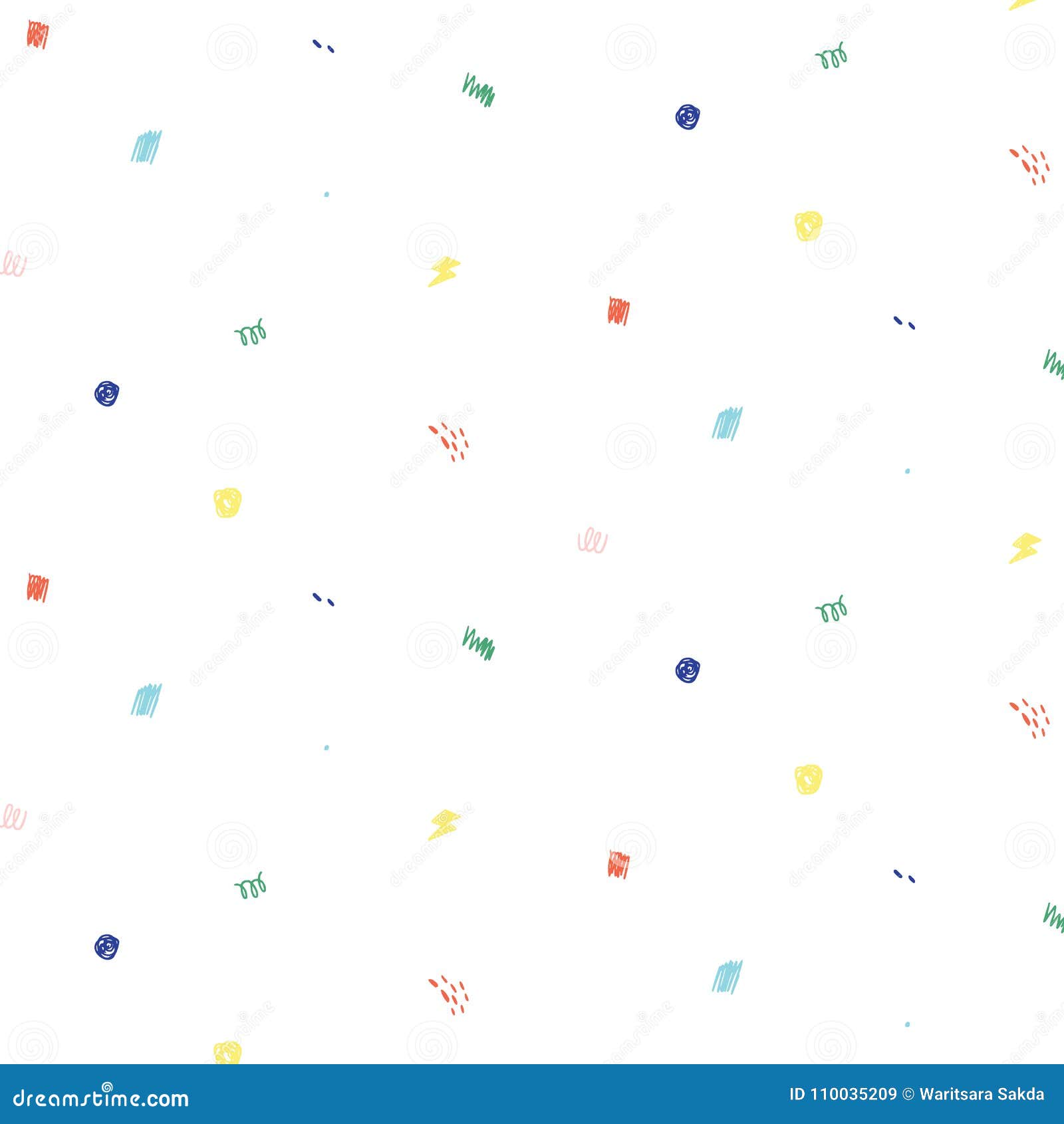 Doodle Pattern Illustration in Minimal Cartoon Style.Abstract Doodle ...